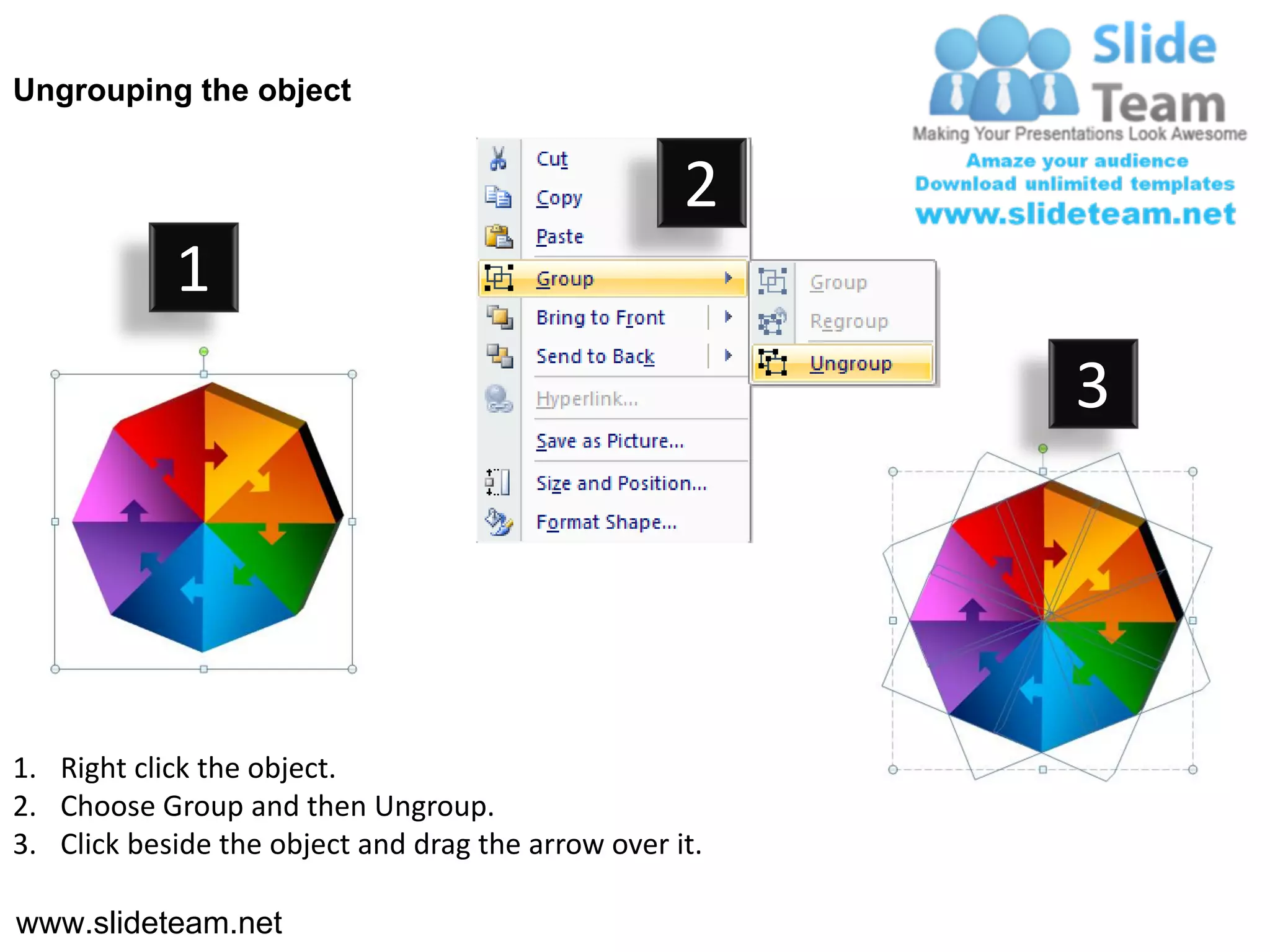 3d octagon puzzle process powerpoint slides. | PDF