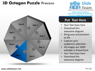 3d octagon puzzle process powerpoint slides. | PDF