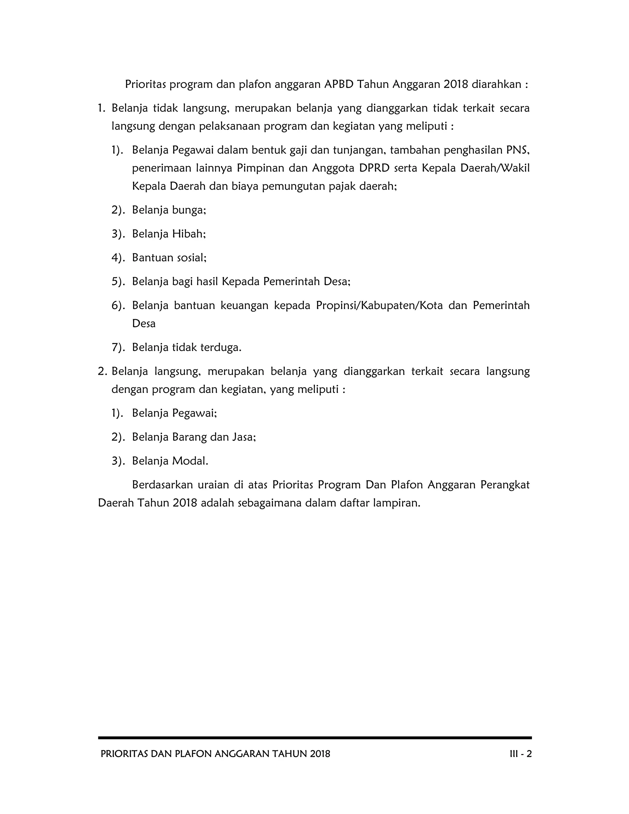 3 dok prioritas & plafon 2018 | PDF