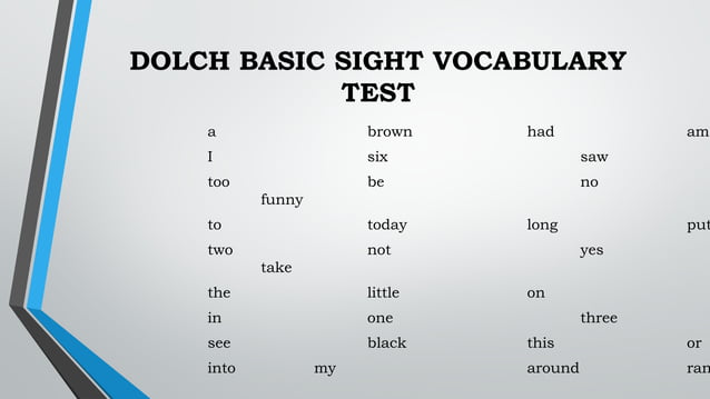 3 Dolch Basic Sight Vocabulary Test 2.pptx