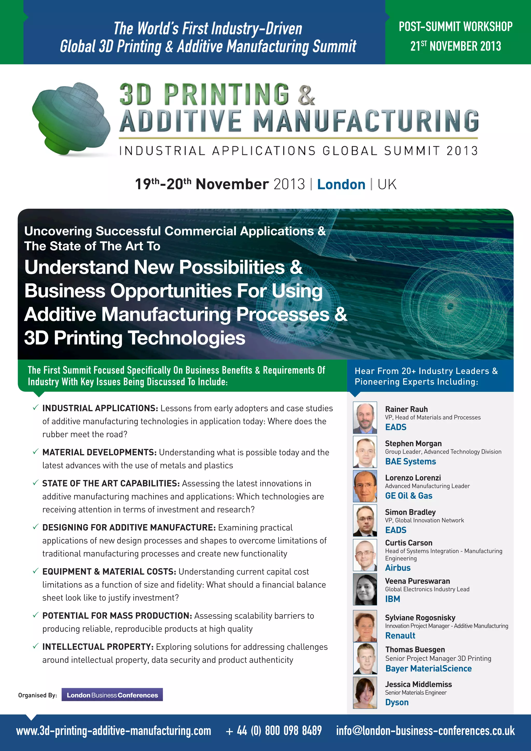 3D Printing Industrial Applications Summit | PDF