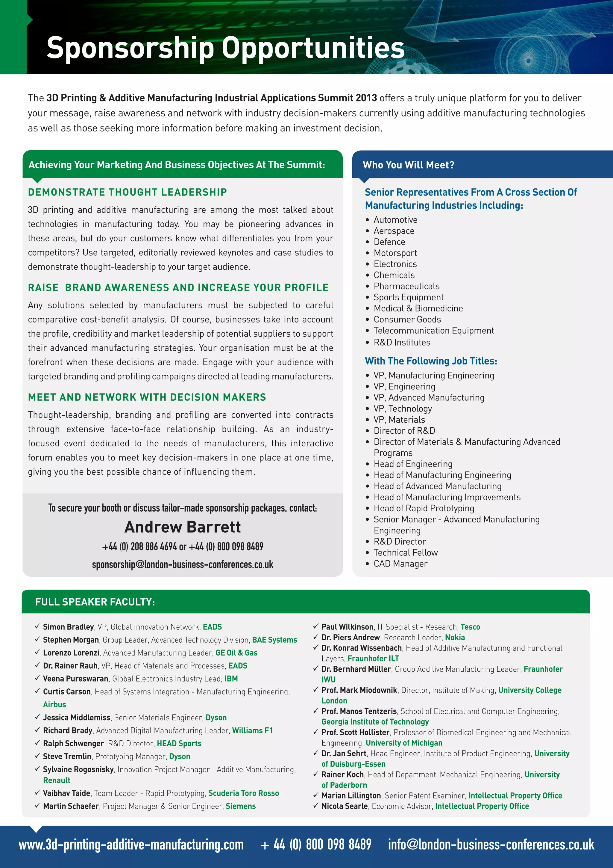 3D Printing Industrial Applications Summit | PDF