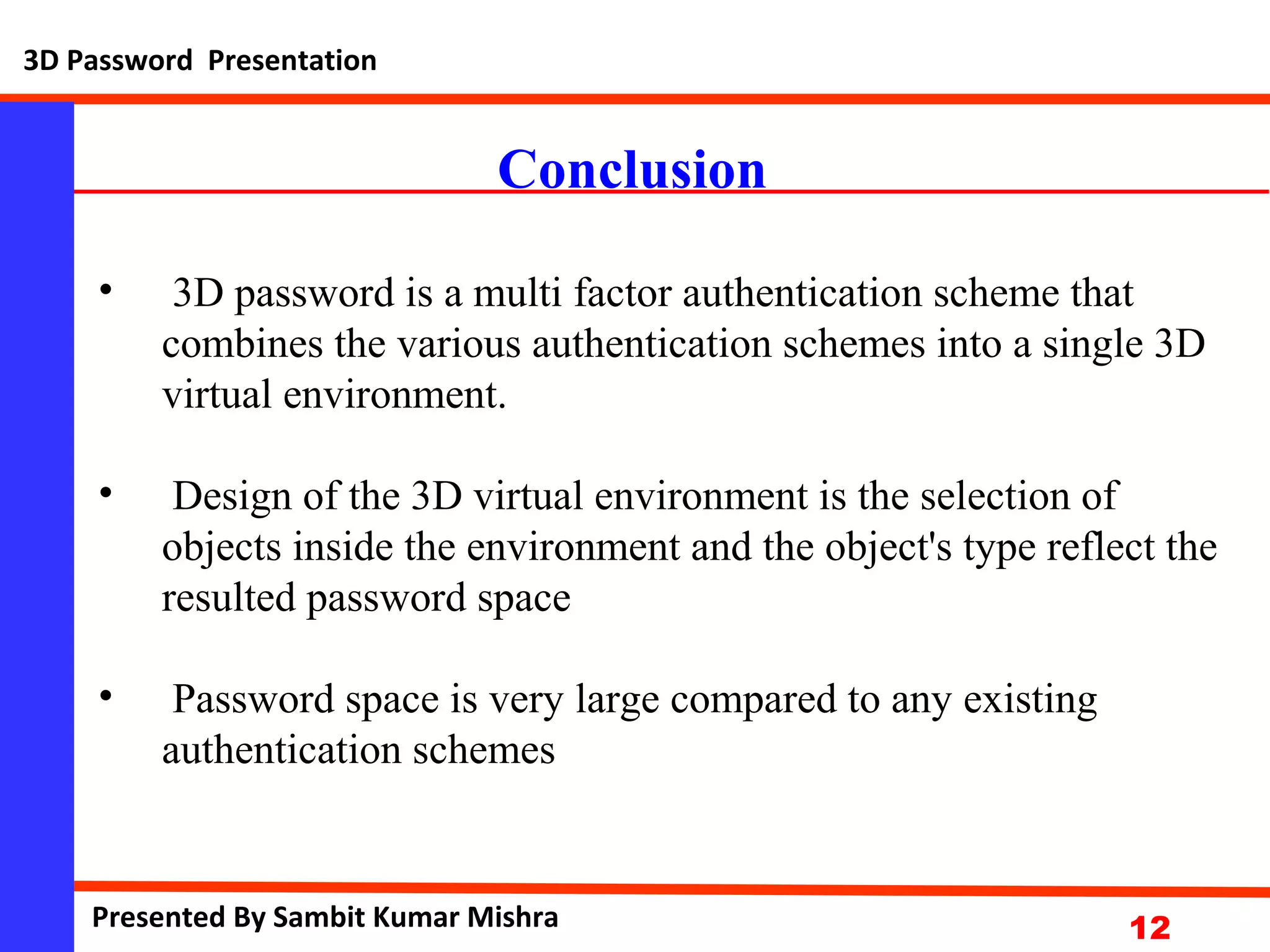 3D Password Presentation | PPT