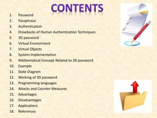 3d password ppt | PPTX