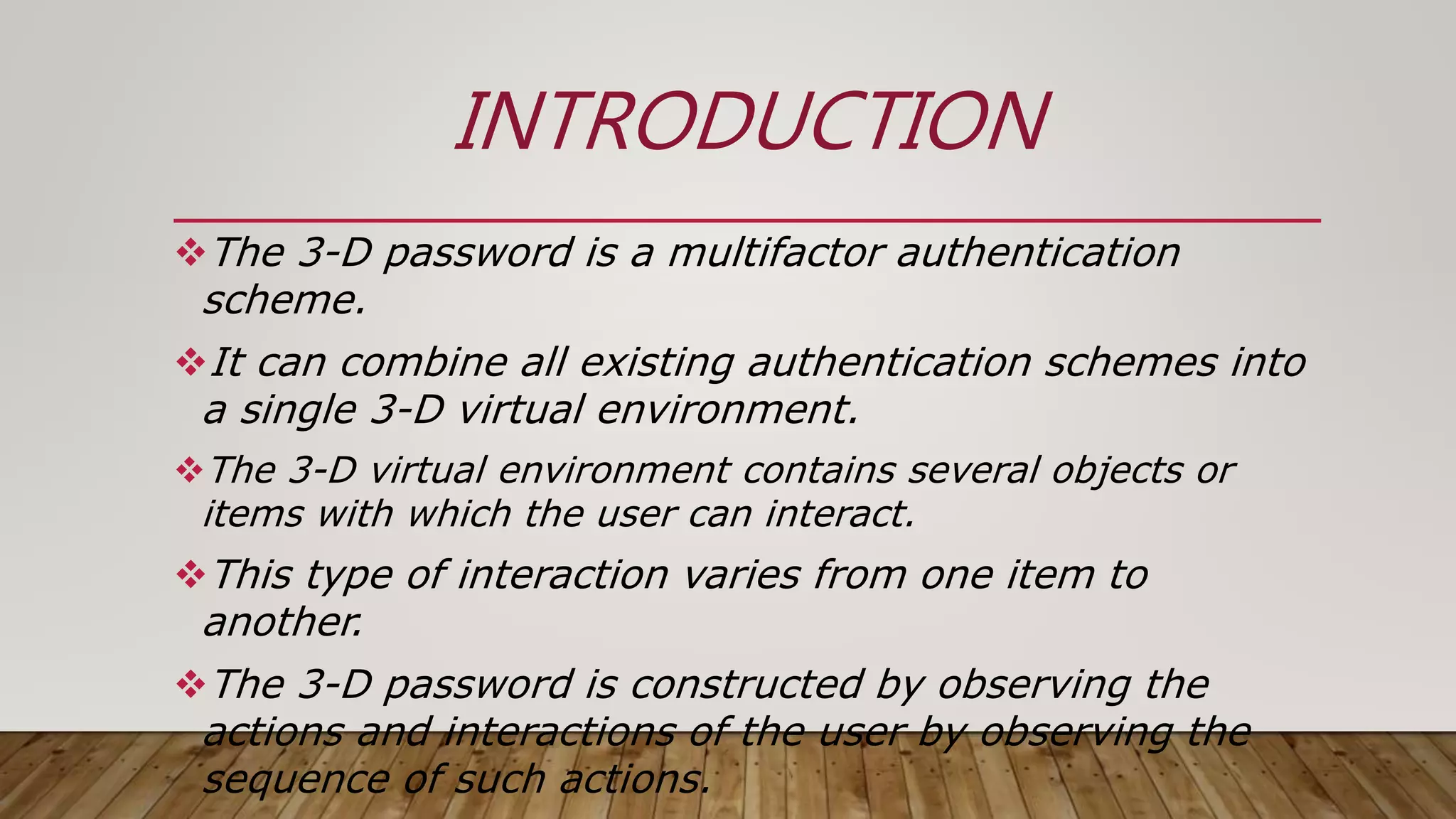 3D PASSWORD | PPTX