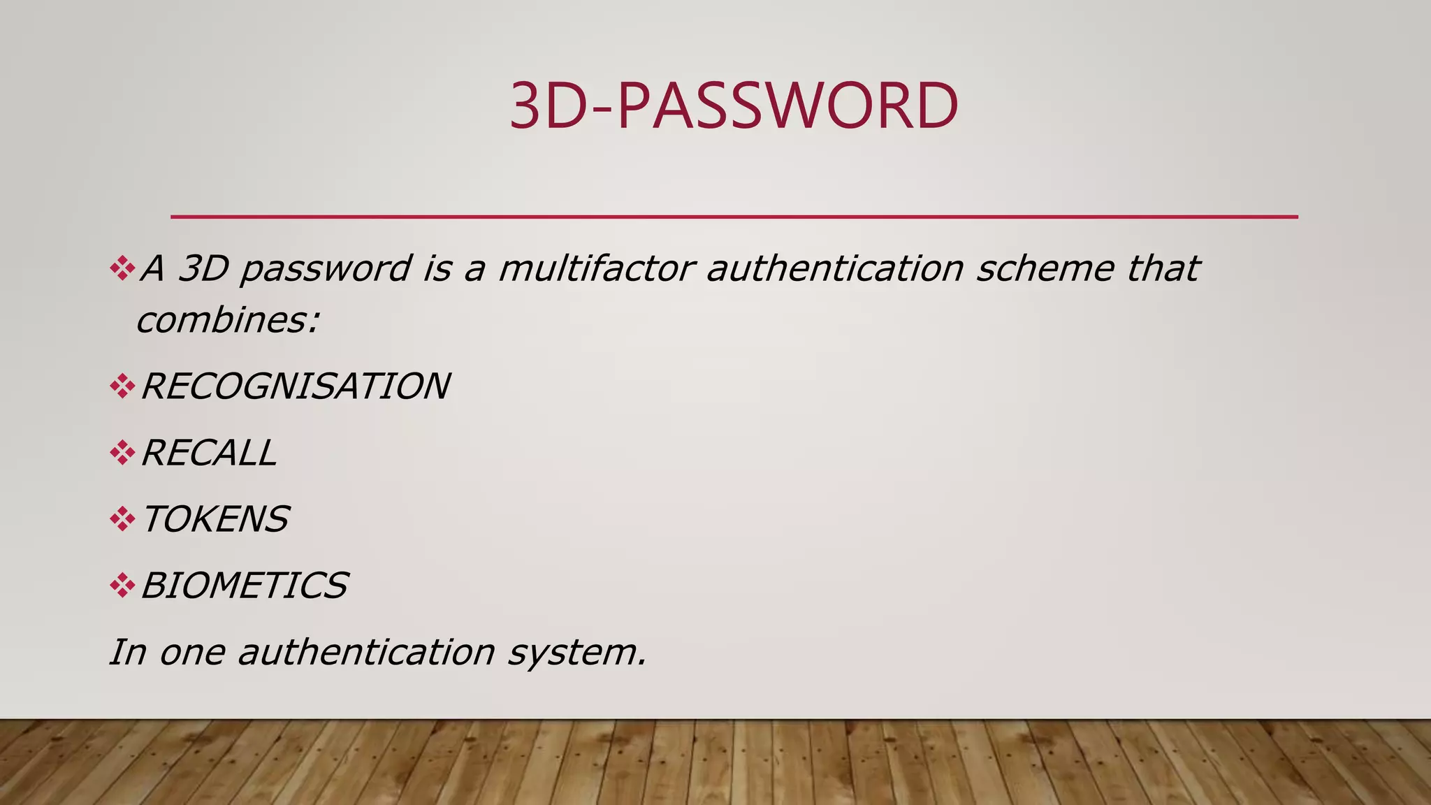 3D PASSWORD | PPTX
