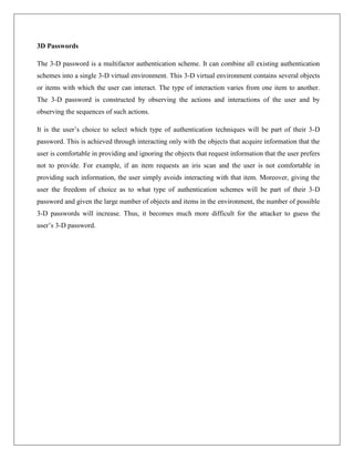 3d password - Report | PDF