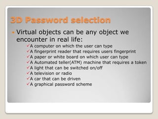 3d passwords | PPTX