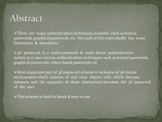 3d authentication system | PPT