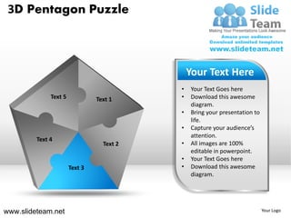 3d pentagon puzzle strategy powerpoint templates. | PDF