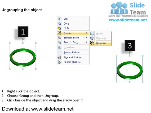 3 d pieces of rings circles connected interconnected linked 3 stages ...