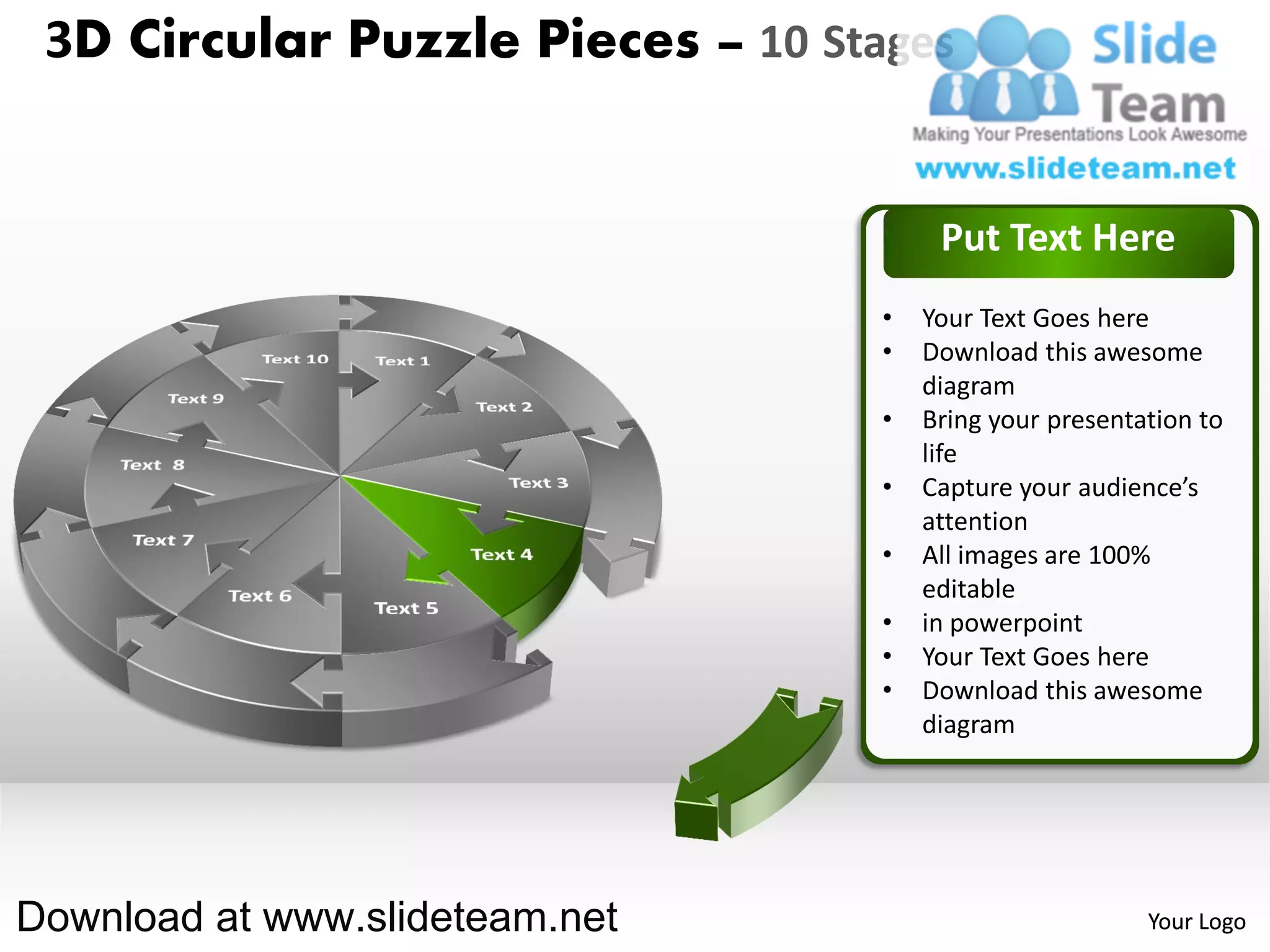 3 d pie chart circular puzzle with hole in center pieces 10 stages ...