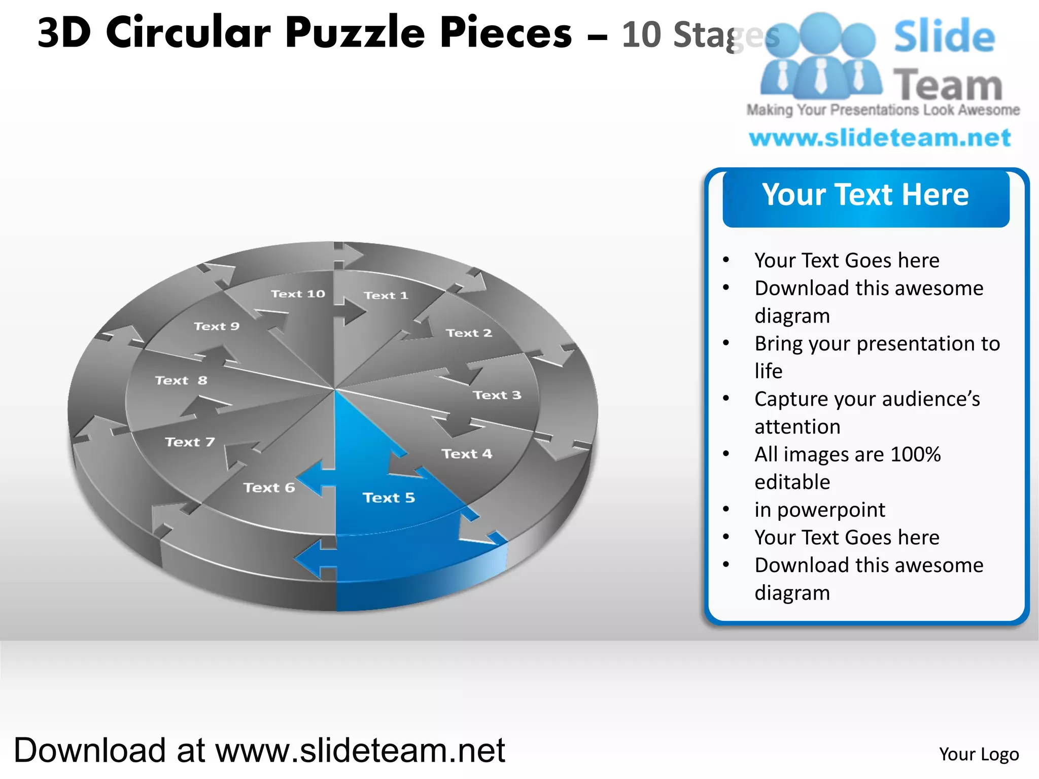 3 d pie chart circular puzzle with hole in center pieces 10 stages ...