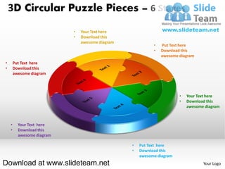 3 d pie chart circular puzzle with hole in center pieces 6 stages style ...