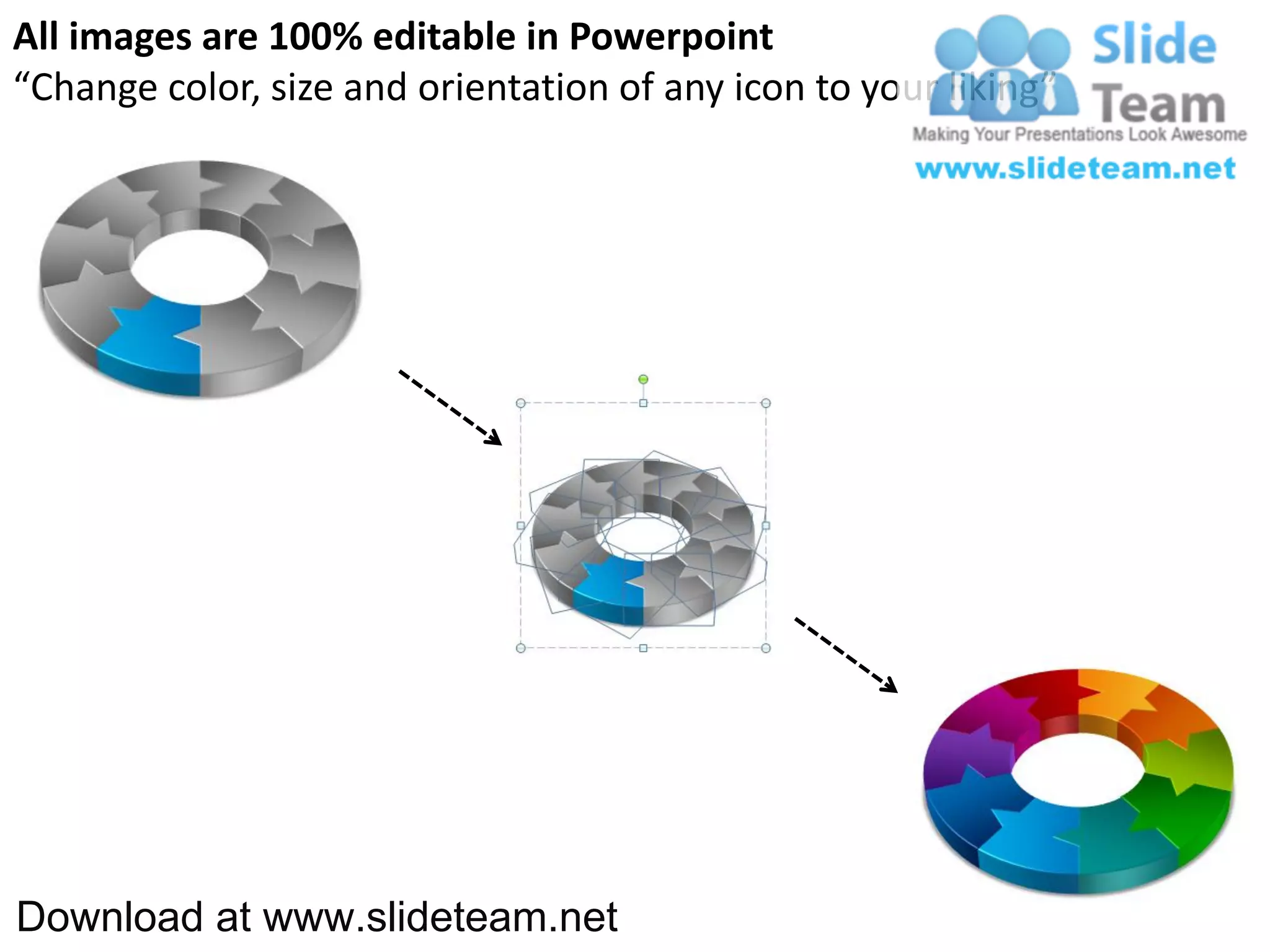 3 d pie chart circular with hole in center 10 stages powerpoint ...