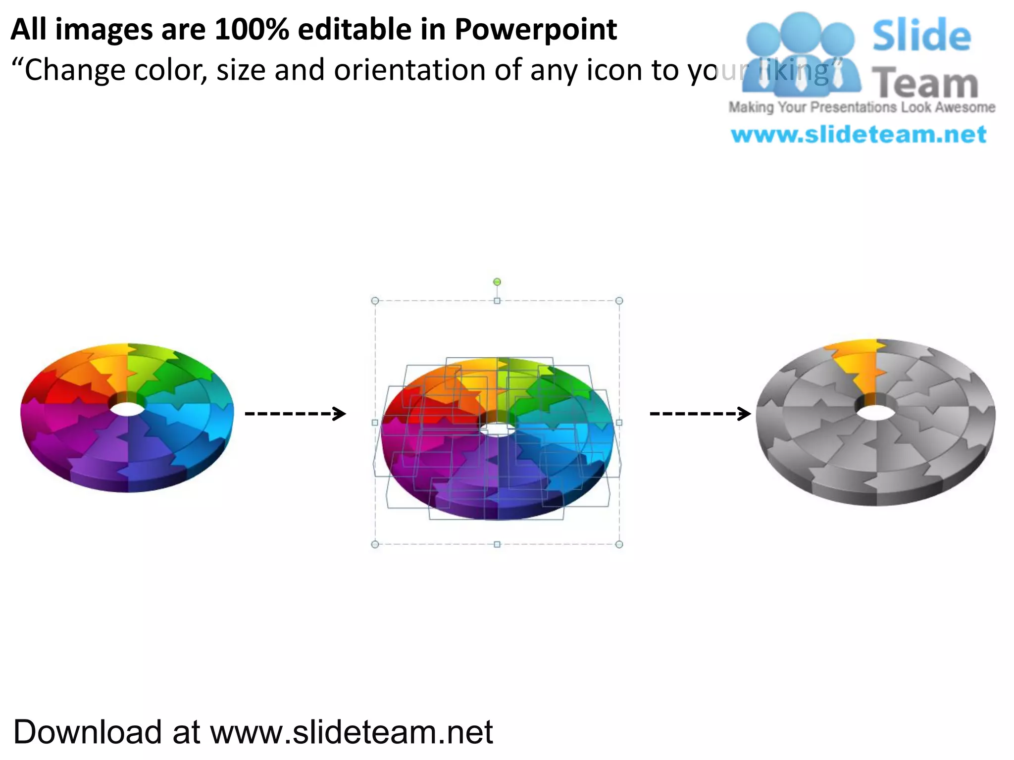 3 d pie chart circular with hole in center 12 stages style 2 powerpoint ...