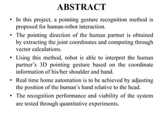 3D POINTING GESTURE RECOGNITION FOR HUMAN-ROBOT INTERACTION.ppt