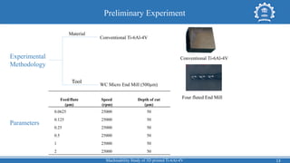 Machinability Study Of 3D printed Ti-6Al-4V | PPT