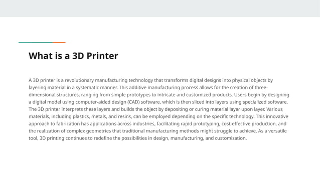3D PRINTER about 3 d printers about 3d printers.pptx