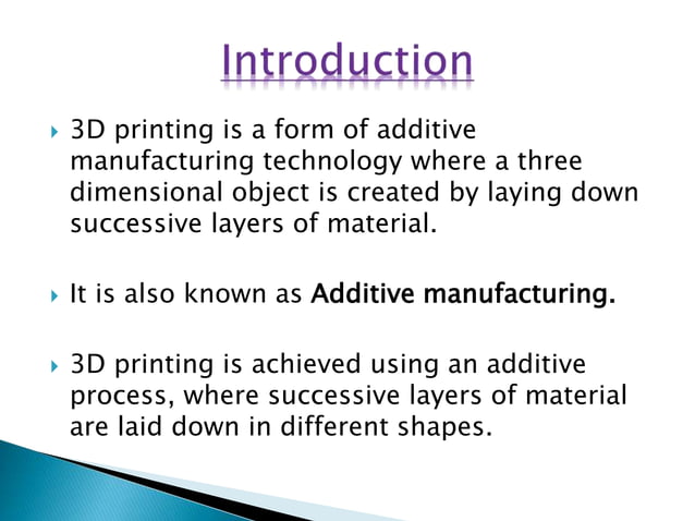 3 d printer presentation | PPTX