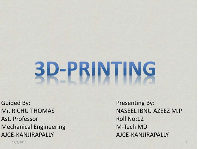 3D Printing Technology | PPT