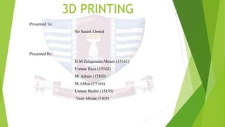 3D Printing | PPT