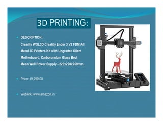 INDUSTRIAL SCOPE OF 3D PRINTING TECHNOLOGY | PDF | 3-D Graphics ...