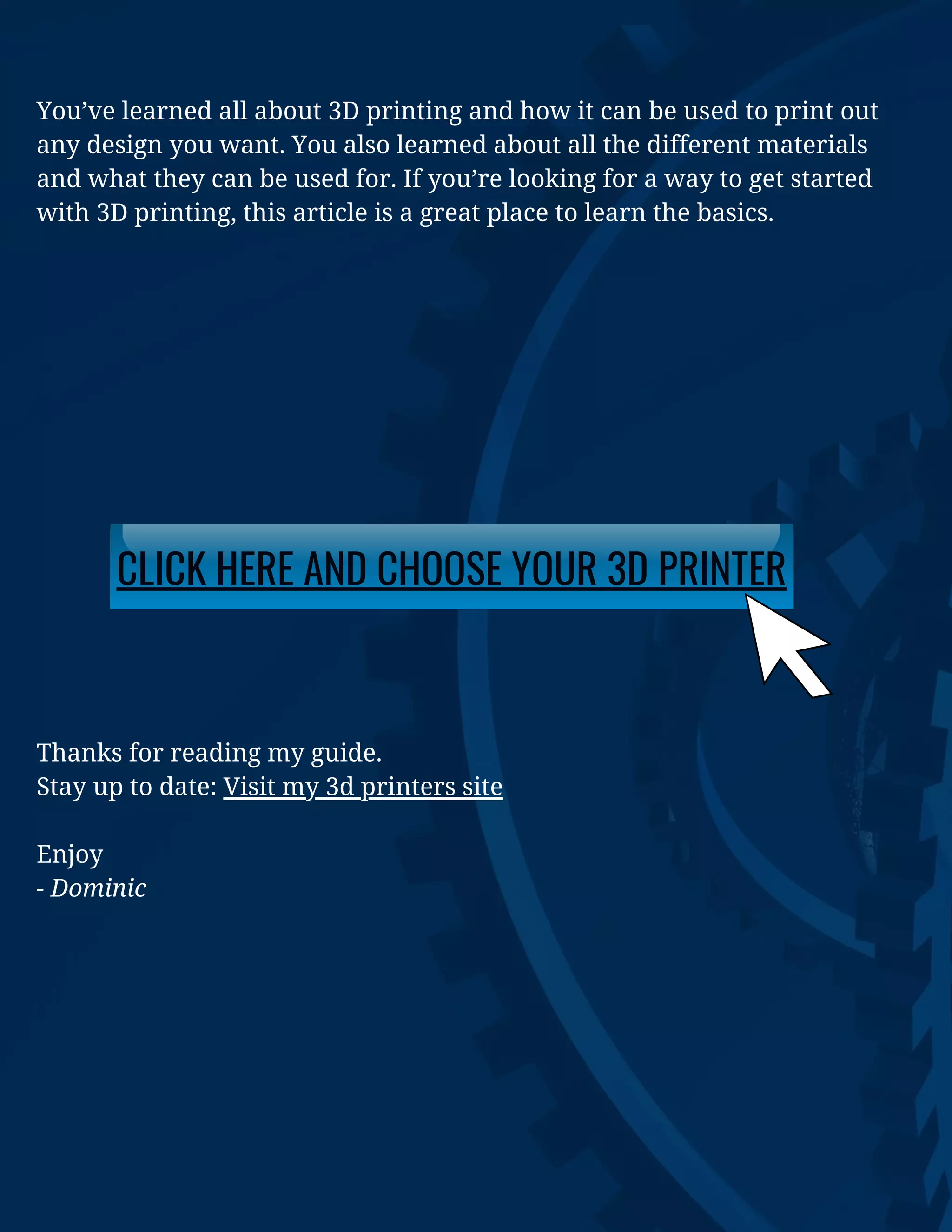 3D PRINTING 101 A BEGINNER'S GUIDE TO 3D PRINTING | PDF