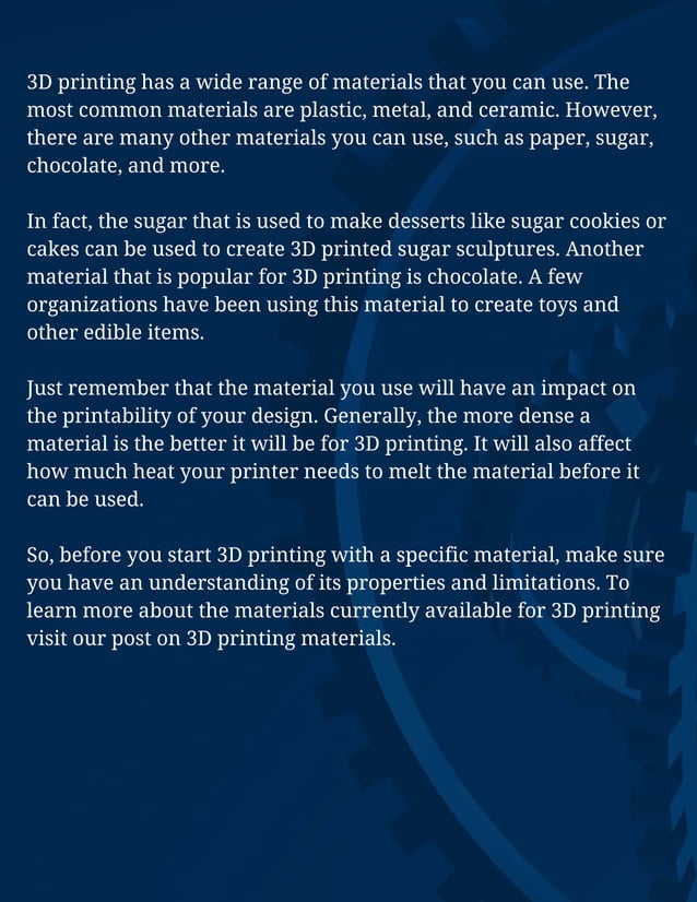 3D PRINTING 101 A BEGINNER'S GUIDE TO 3D PRINTING | PDF