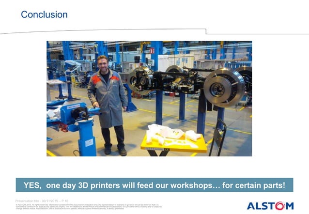 ADDITIVE MANUFACTURING: ALSTOM REX | PPTX | Manufacturing Industry | Industries