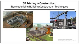 3D Printing technology as Construction technique | PDF