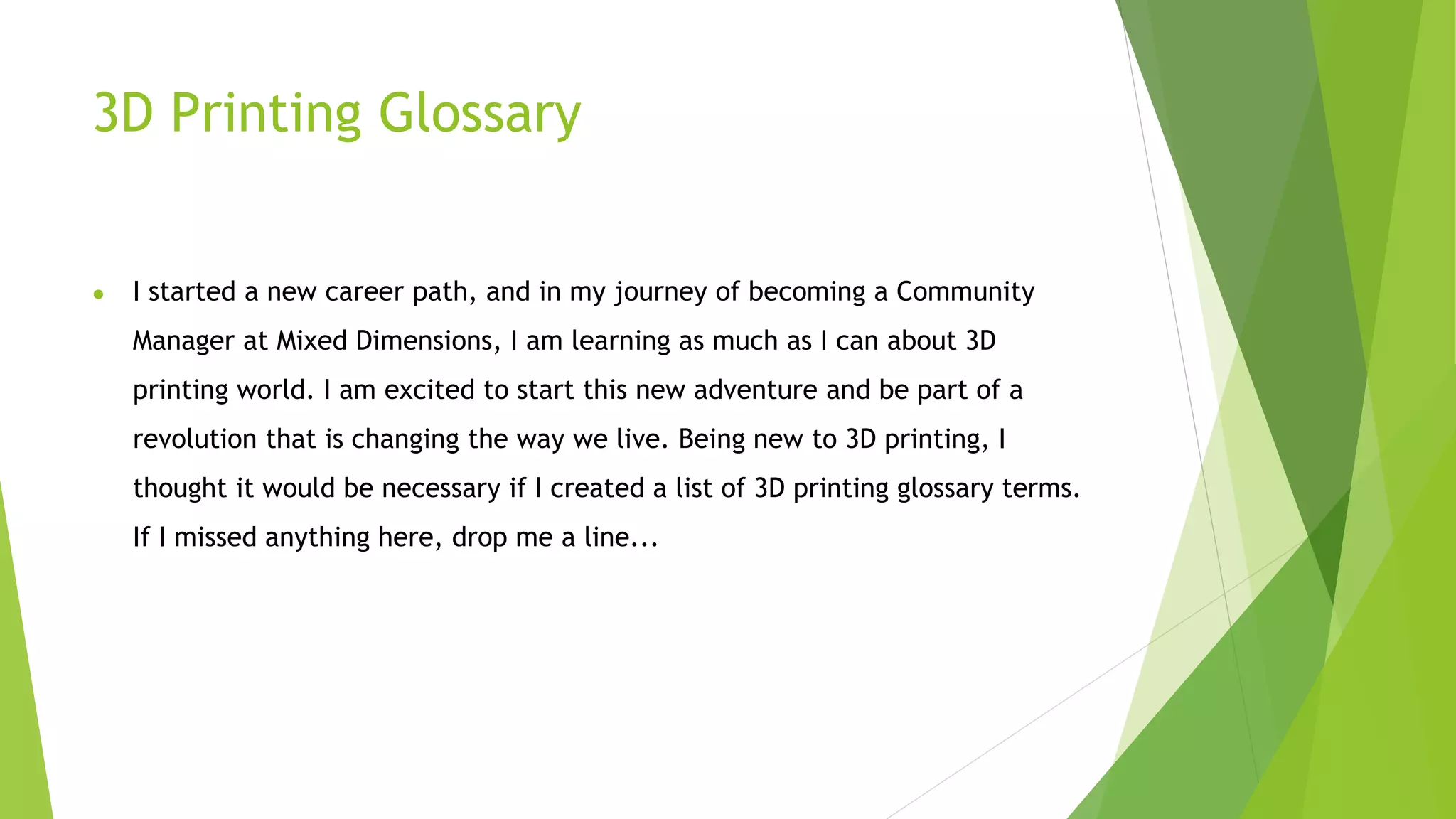 3D Printing Glossary | PPT