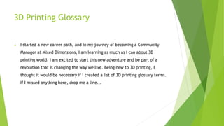 3D Printing Glossary | PPT