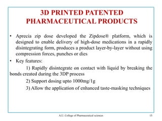 3 d printing in pharmaceutcials | PPTX