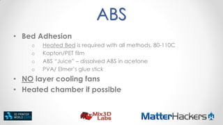 3D Printing Materials - The Common and Exotic | PPT