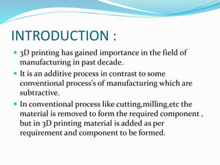 3 d printing ppt | PPTX