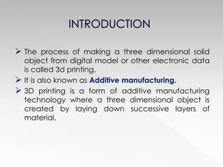 3D PRINTING - AN EMERGING ERA OF FUTURE PRINTING | PPTX