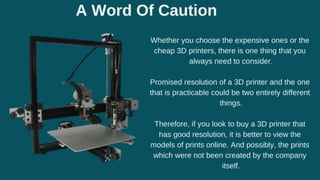 3D Printing Resolution: Should You Offer It Some Consideration? | PPTX