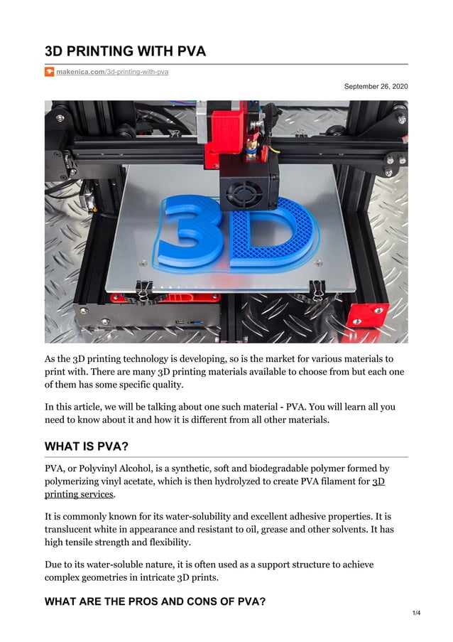 3D printing with pva | PDF