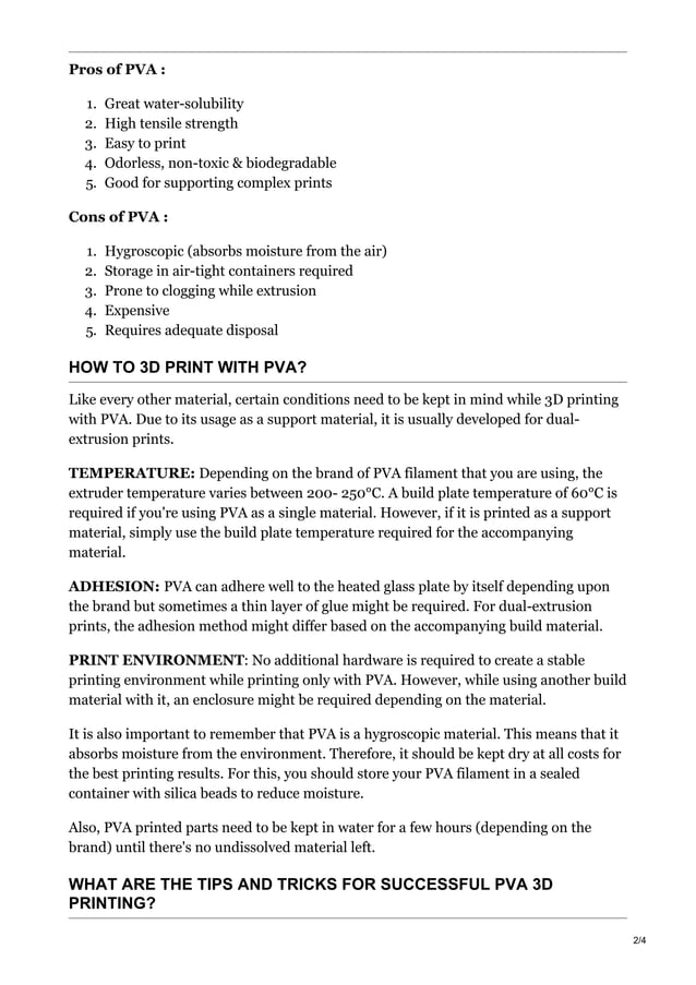 3D printing with pva | PDF