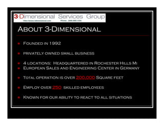 3 Dimensional Services Group - Prototype Metal Stamping And Assembly | PDF