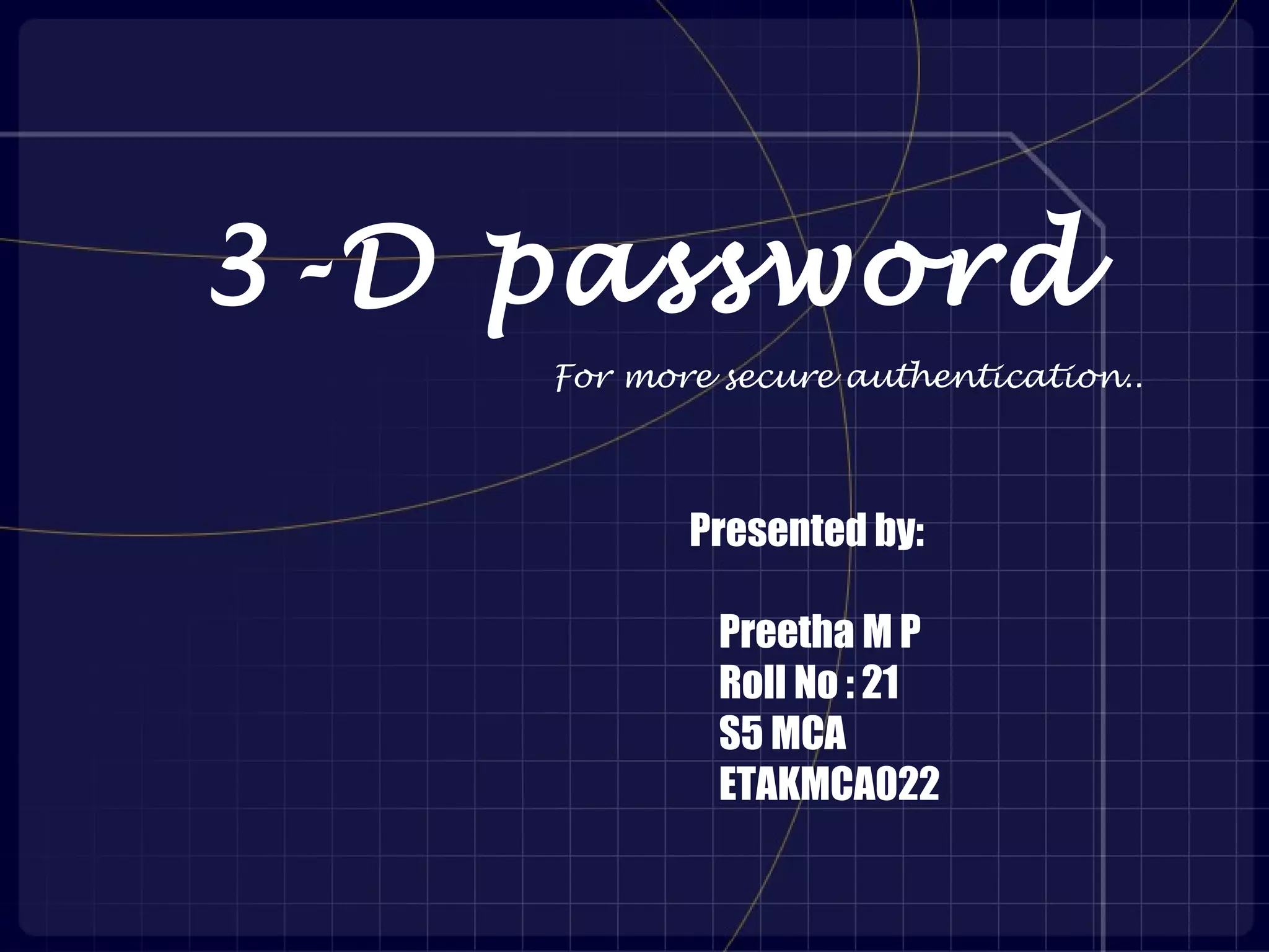 3D PASSWORD | PPT