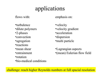 3D-PTV - Particle Tracking Velocimetry | PPT