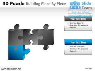 3d puzzle building piece by powerpoint ppt slides. | PPT