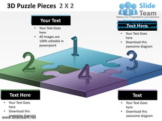 3d puzzle pieces 2 x2 powerpoint ppt templates. | PPT