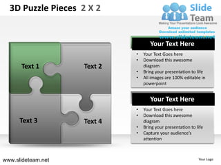 3d puzzle pieces 2 x2 powerpoint presentation templates. | PDF
