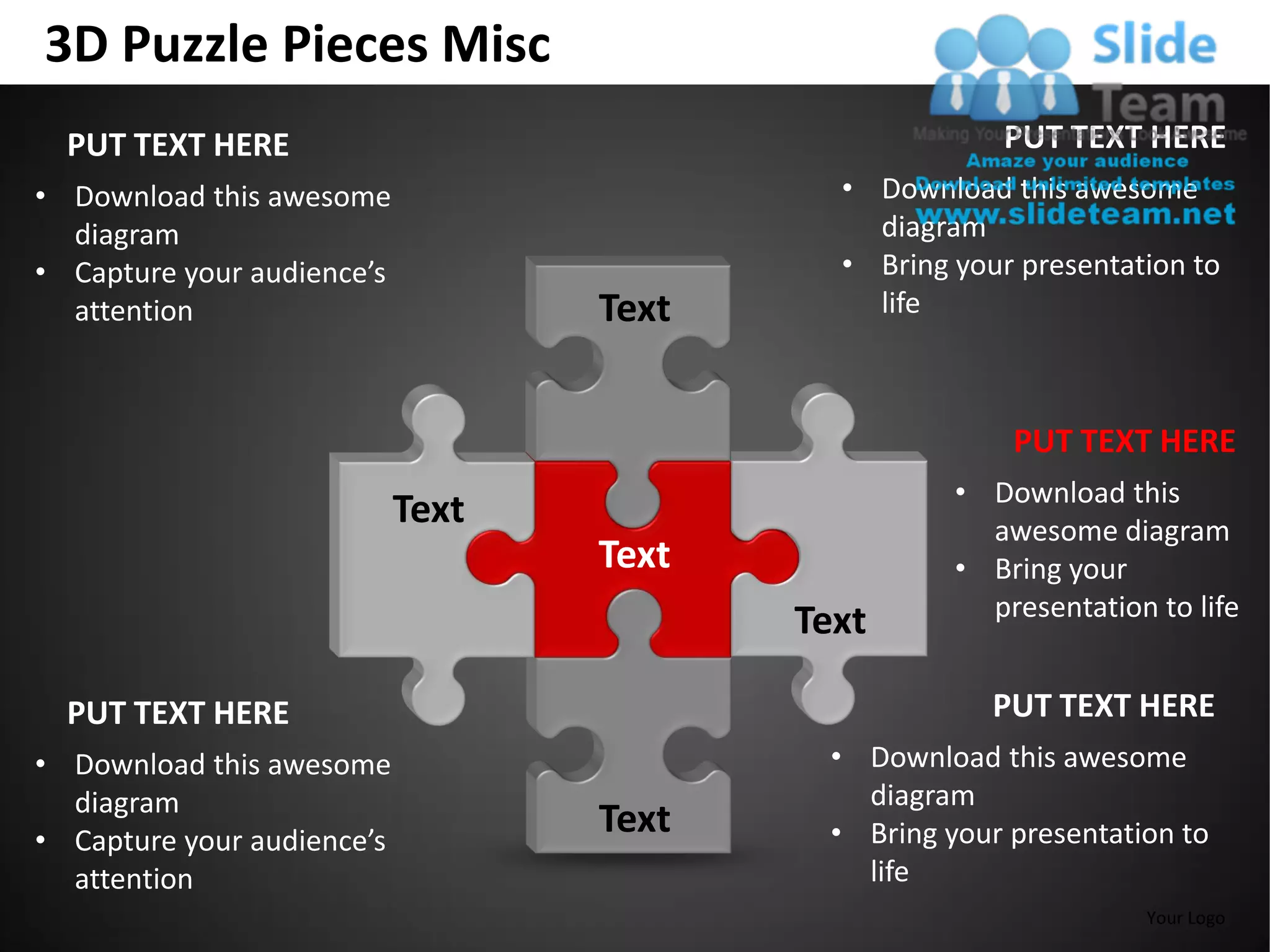 3d puzzle pieces misc powerpoint presentation slides ppt templates | PPT