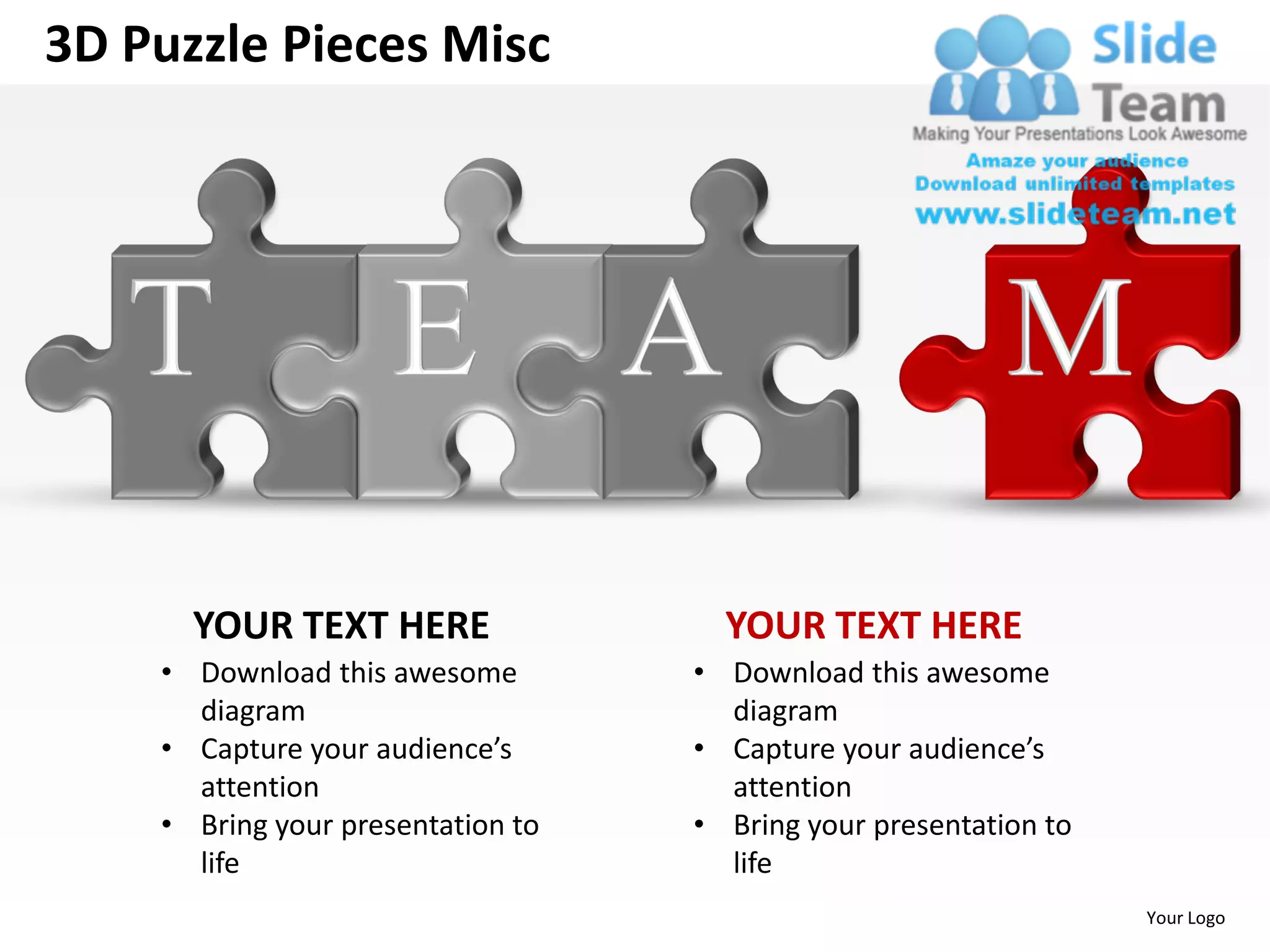 3d puzzle pieces misc powerpoint presentation slides ppt templates | PPT