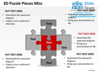 3d puzzle pieces misc powerpoint presentation slides ppt templates | PDF