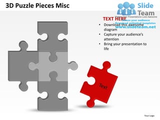 3d puzzle pieces misc powerpoint presentation slides ppt templates | PPT